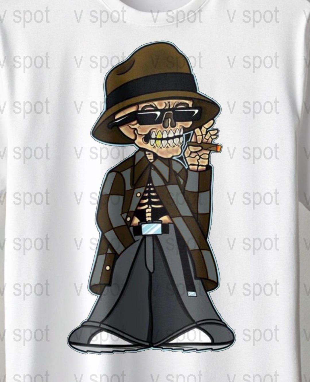 Cholo Skeleton Digital Image, Lowrider Art, Gangster Skull Print, Edgy ...