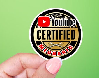 Certified Youtube Mechanic, Hard Hat, Laptop, Water Bottle, Cooler ...