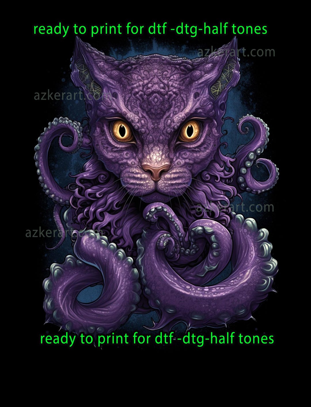 Catopus Halloween Halftone Designs T-shirt Printing DTF Printing T ...