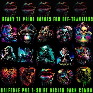 30 Halftone PNG T-shirt Design Pack, Halftone Designs, T-shirt Printing ...