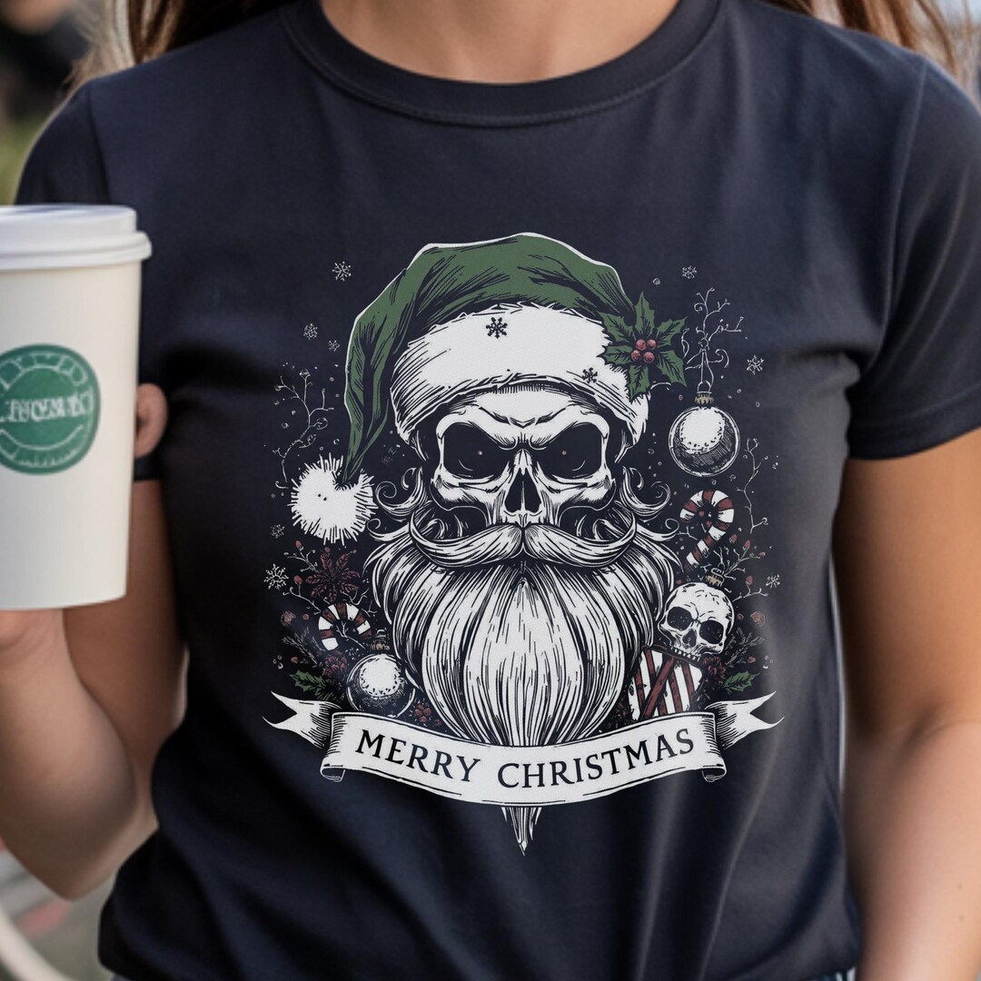 Santa Digital Art, Merry Christmas Print, Gothic Holiday Art, Dark ...