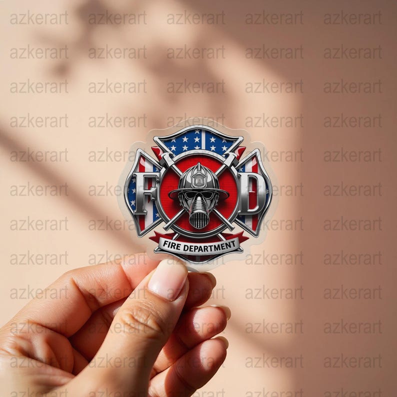 Firefighter Helmet Sticker: USA Flag Fire Department Decal - Etsy