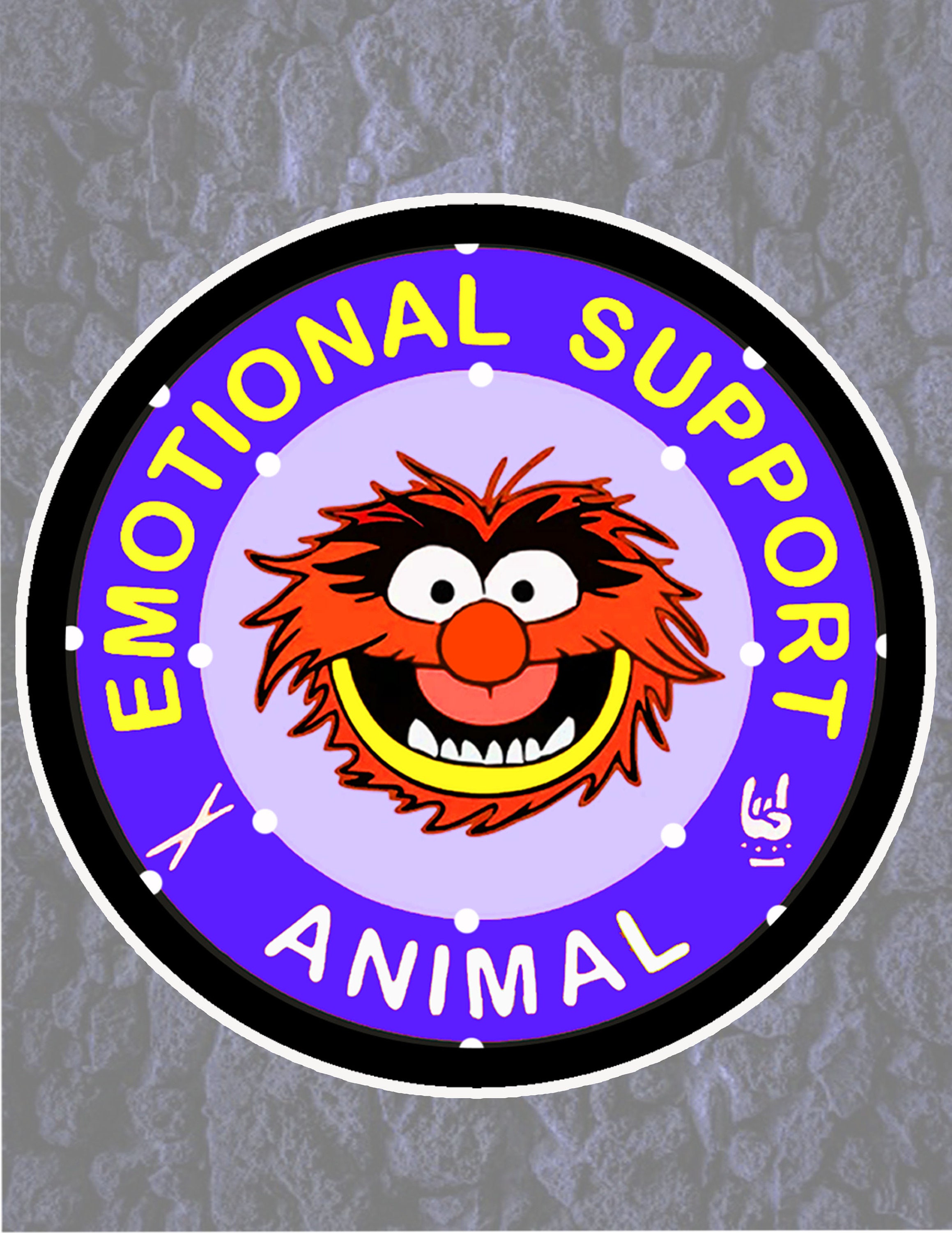 Emotional Support Animal STICKER Digital Die-cut Vinyl Decal Waterproof ...