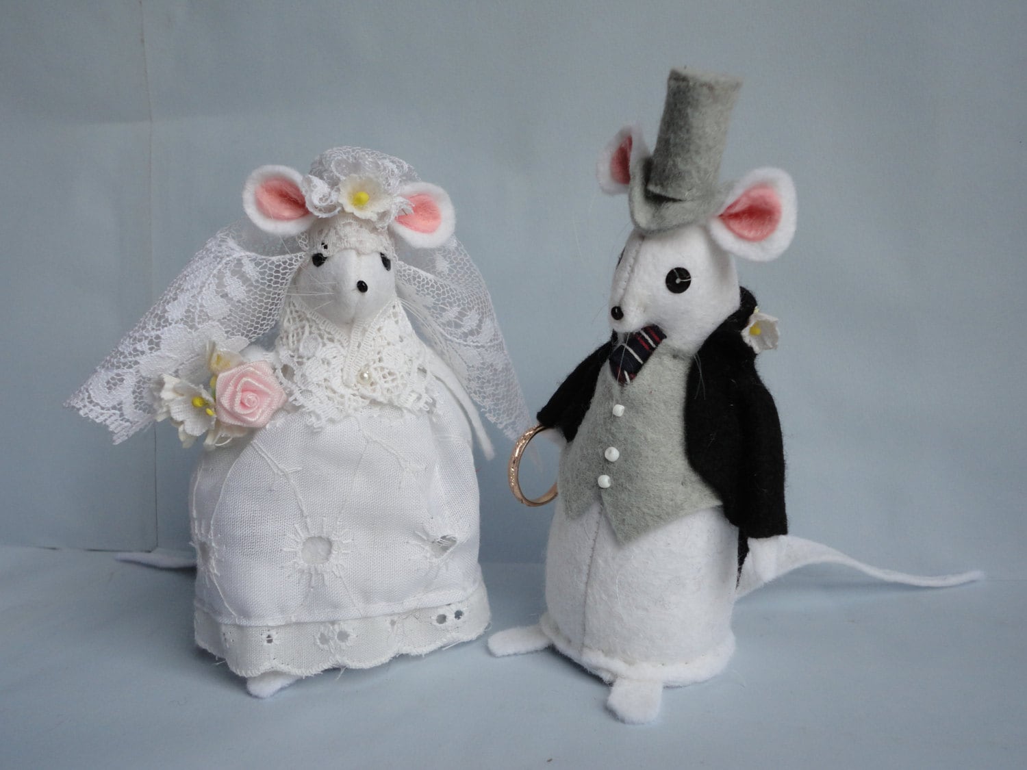 Wedding Mice Cake Topper Bride and Groom Felt Mice - Etsy