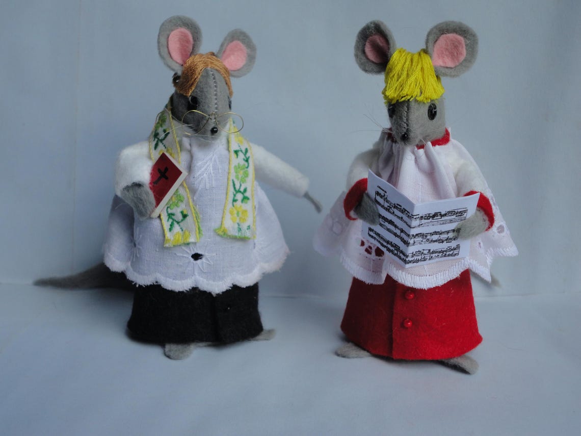 Church Mice Felt Mice Vicar Goodly & Choirboy Robin - Etsy