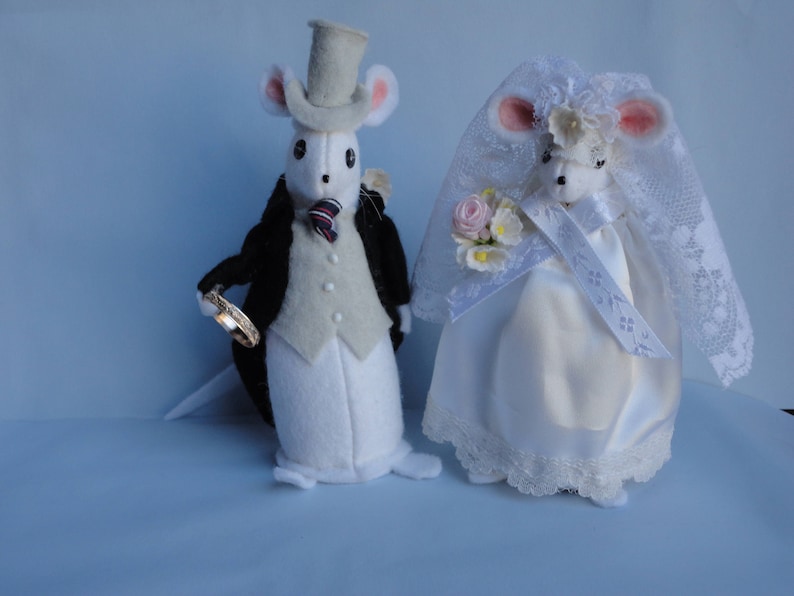 Wedding Mice Cake Topper Bride and Groom Felt Mice - Etsy