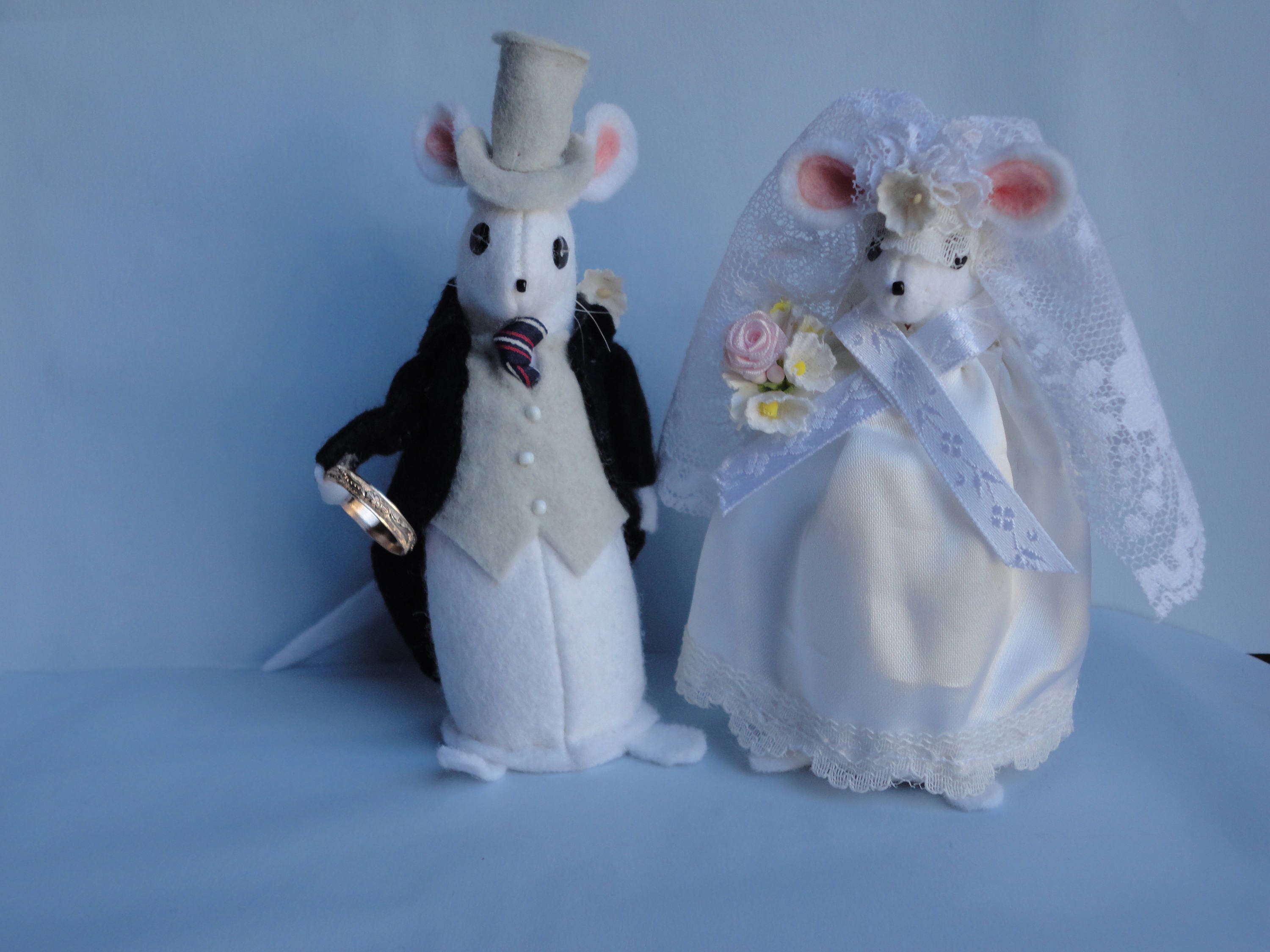 Wedding Mice Cake Topper Bride and Groom Felt Mice - Etsy