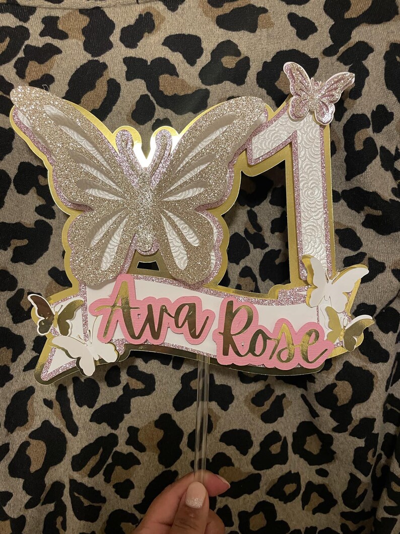 Butterfly Cake Topper| Glitter Party Decoration| Kids Party |custom - Etsy