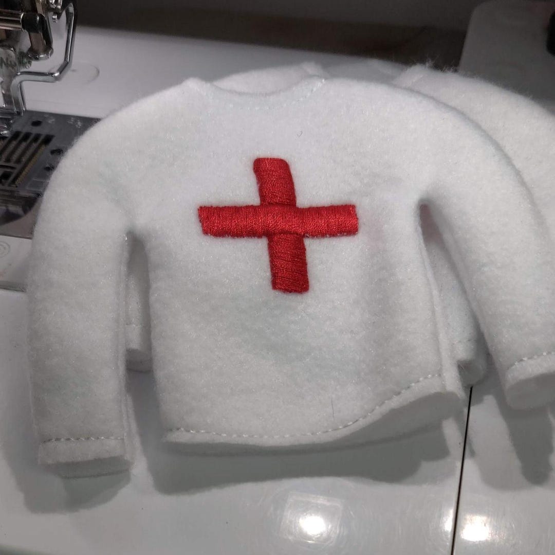 Red Cross Elf Sweater 10 Doll Christmas Clothing Prop - Etsy