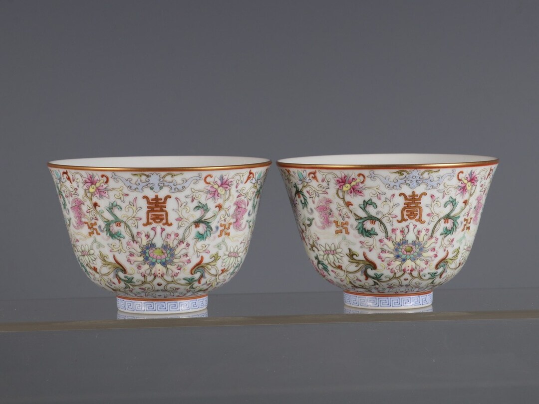 Pair Chinese Antique Famille Rose Porcelain Cup - Etsy