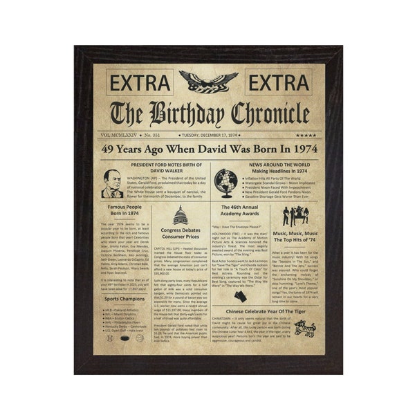 1974 Fun Facts - Etsy