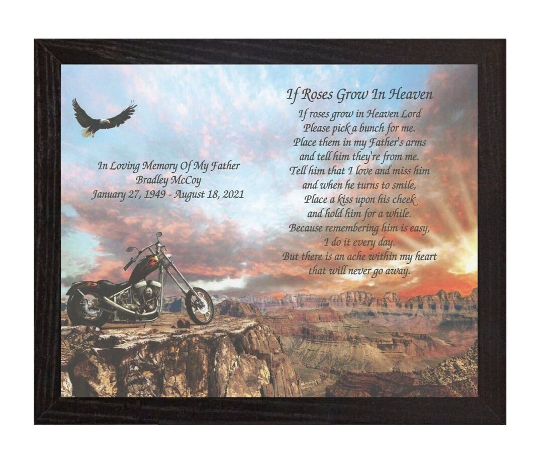 Personalized Memorial Gift, Memory of Father, Biker Sympathy Gifts ...