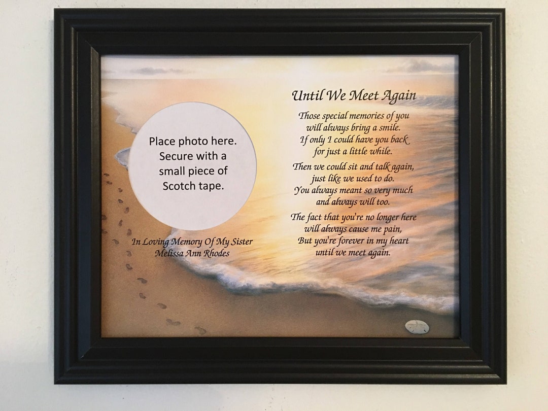 Memory of Sister, Sympathy of Sister Gift, in Memory Gift, Frame ...