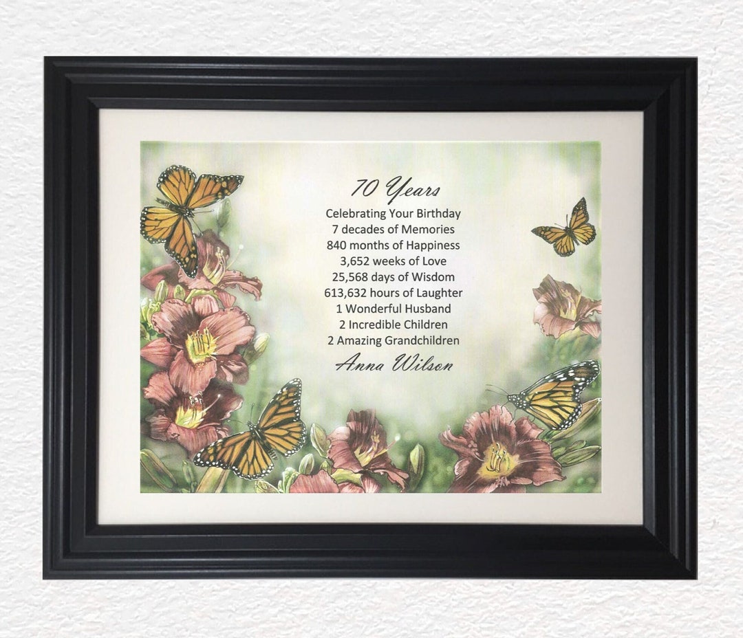 Framed 70th Birthday Gift, 70th Milestone Gift, 1954 Gifts ...