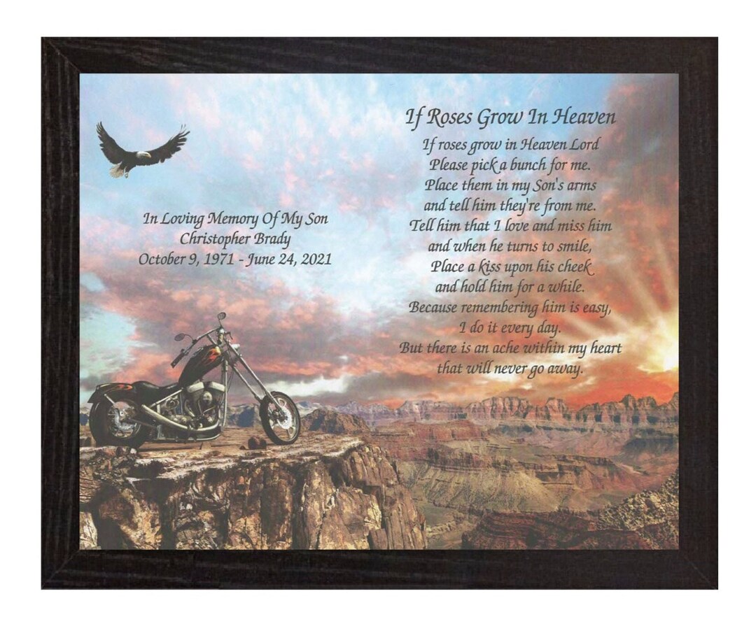 Personalized Memorial Gift, Memory of Son, Biker Sympathy Gifts ...
