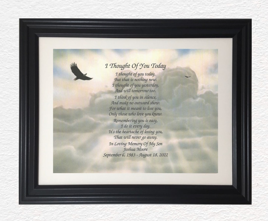 In Memory of Son, Sympathy Gift, Loss of Son, Memorial Gift Son, Memory ...