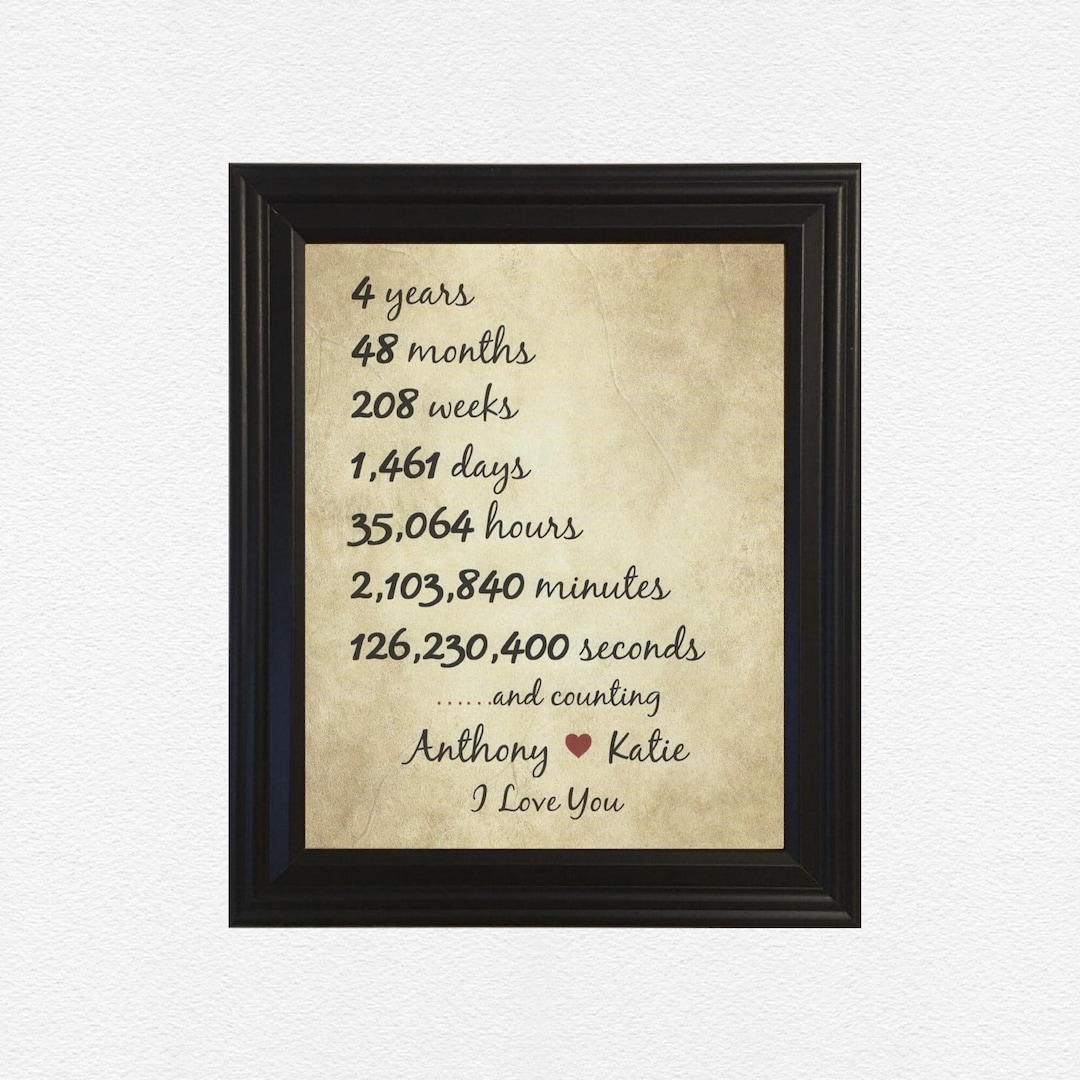 4 Year Anniversary Gift 4th Anniversary Gift for Him - Etsy