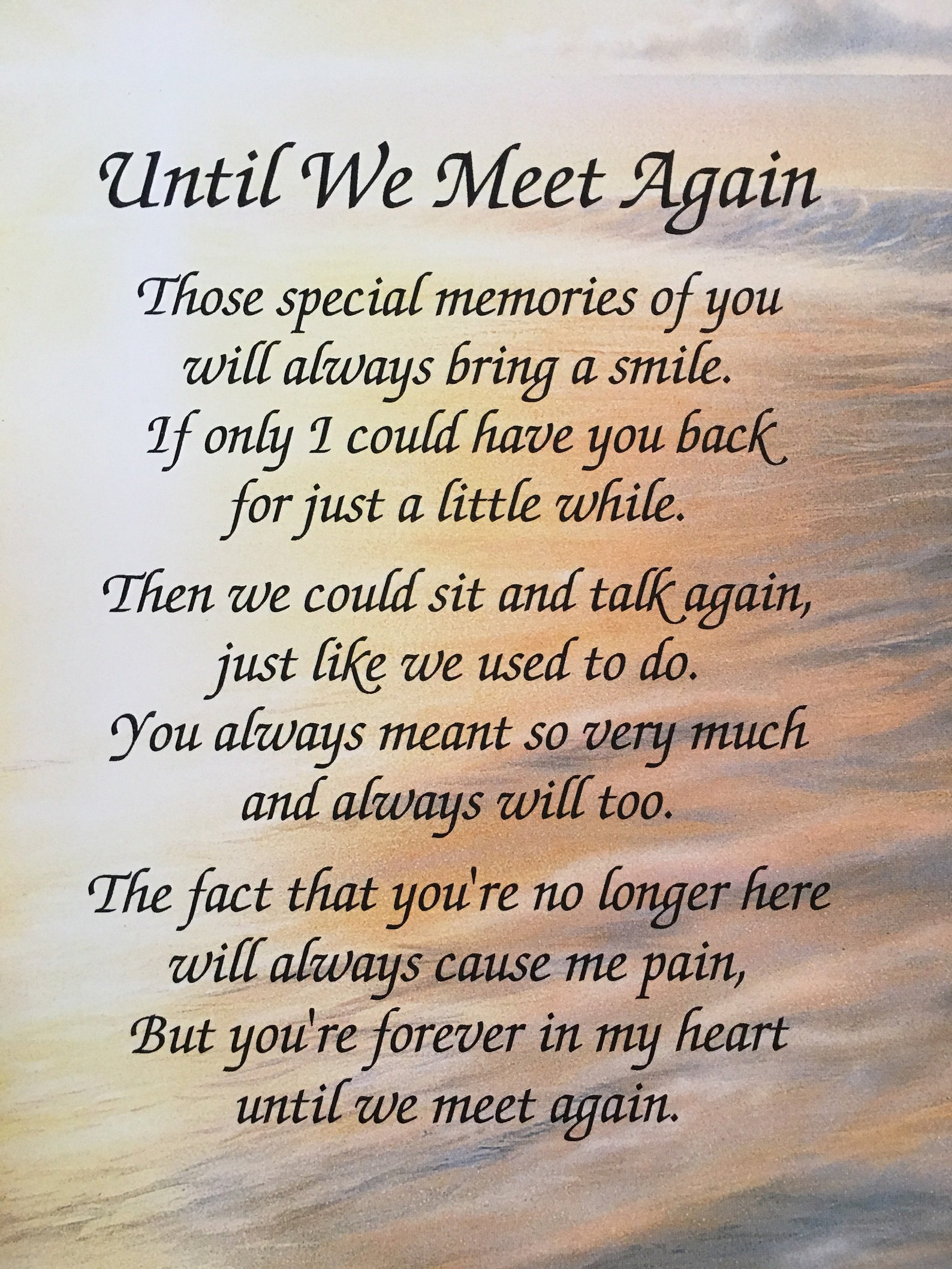 In Memory of Daughter Sympathy Gift Sympathy Poems Frame | Etsy