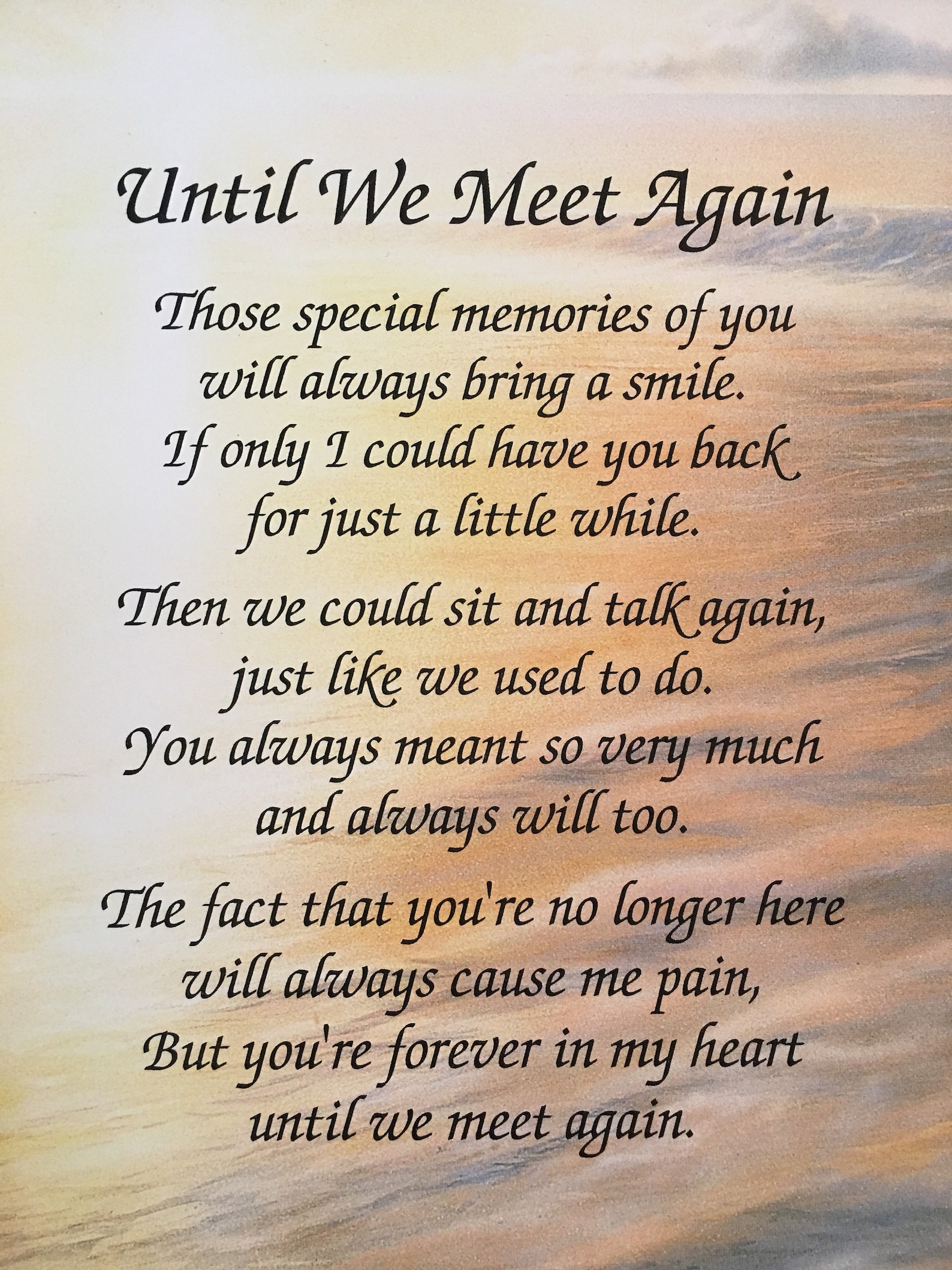 Memory of Husband, Sympathy of Husband, in Memory Gift, Frame Included ...