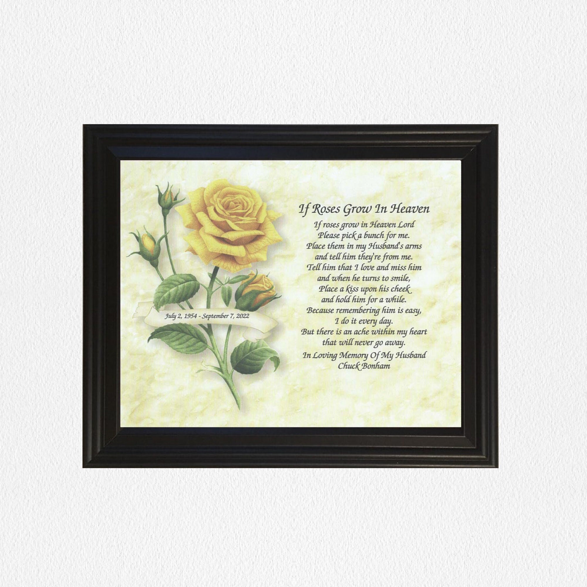 Memory of Husband Sympathy of Husband in Memory Gift Frame - Etsy