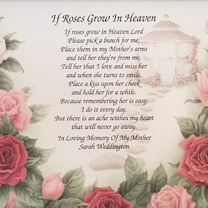 Memory of Mom, Sympathy Gifts, If Roses Grow in Heaven, in Memory Gift ...