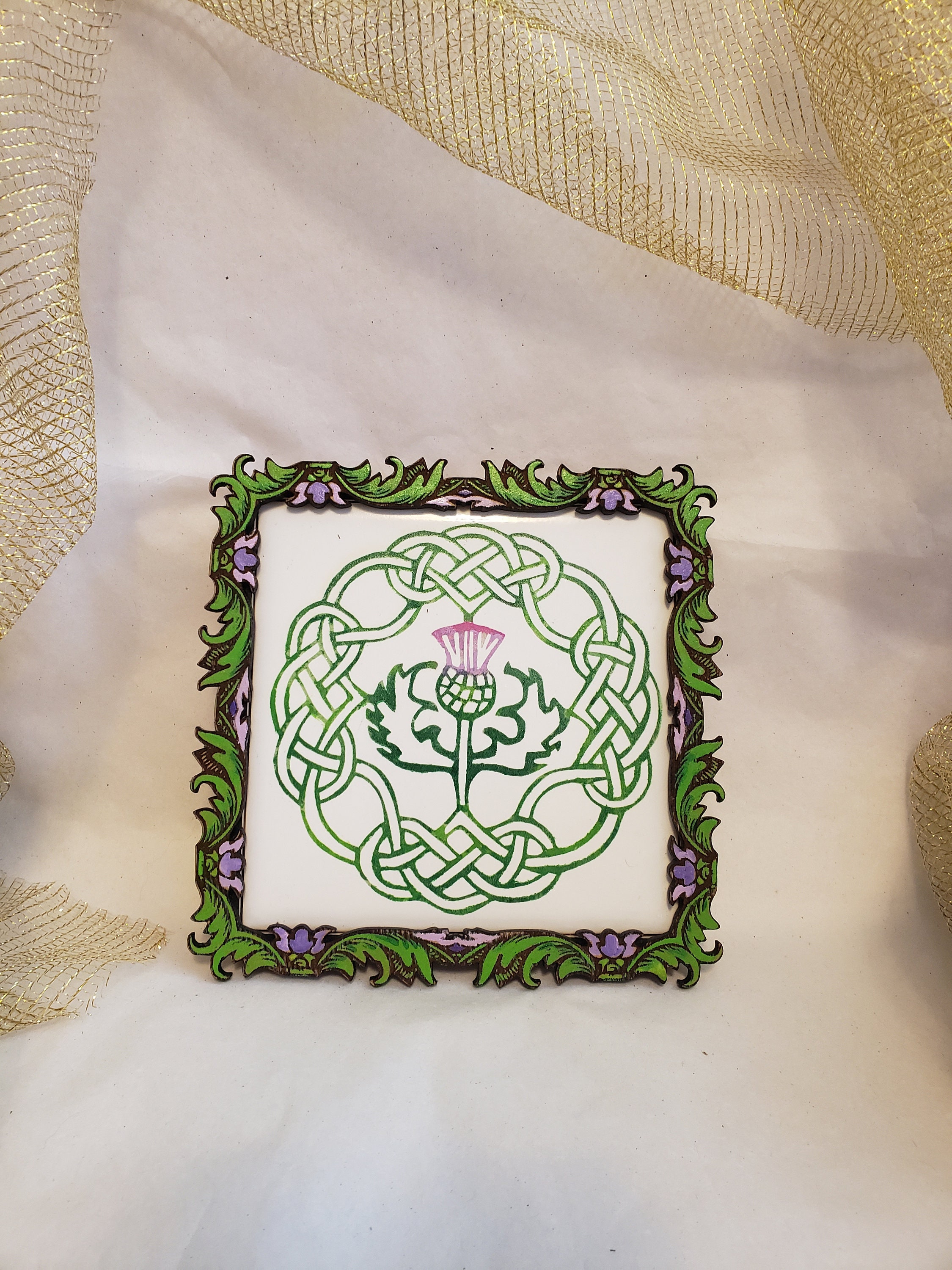 Celtic Knot Thistle Wall Hanging Accent Tile Celtic Knot | Etsy