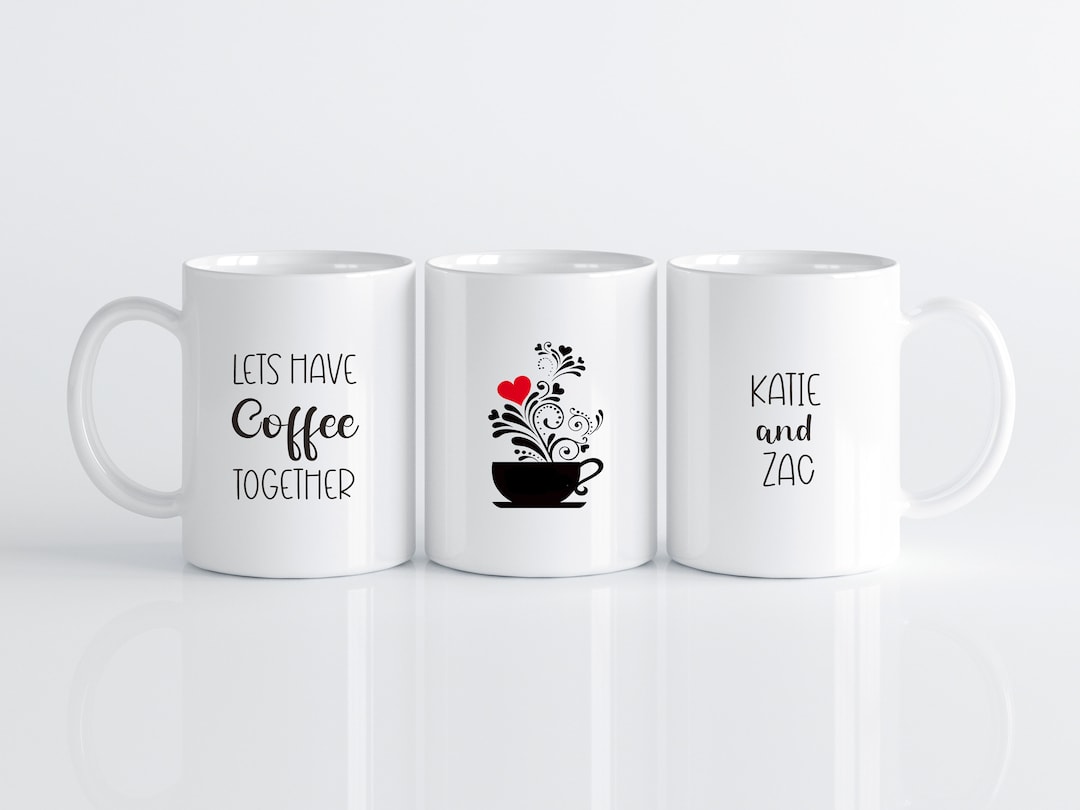Engagement Coffee Mug Set, Wedding Gift, Wedding Mug Set, Anniversary ...