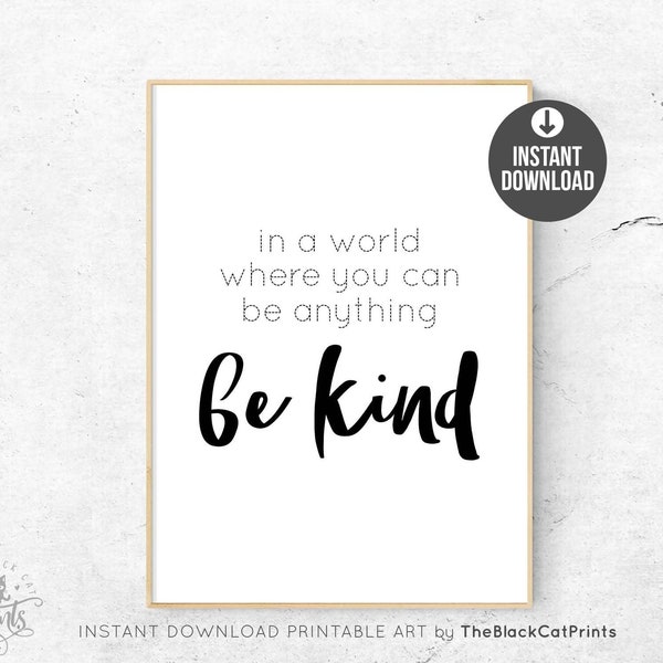 Large Quote Poster in a World Where You Can Be Anything - Etsy UK
