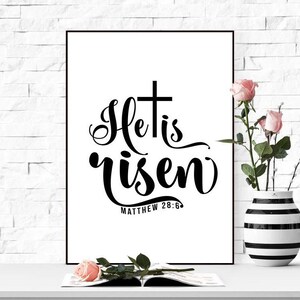 Easter Printable Handprint Art He is Risen Matthew 28:6 - Etsy