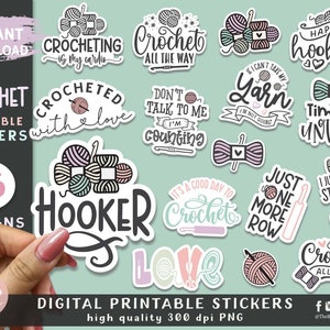 Crochet Stickers Bundle for Tumbler and Laptop | Crochet Lover Stickers ...