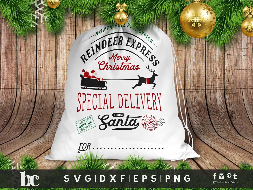 Santa Bag SVG for Cricut | Special Delivery Bag Svg | Santa Sack Svg ...