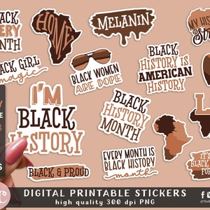 Black History Month Stickers PNG | Black History Stickers | African ...