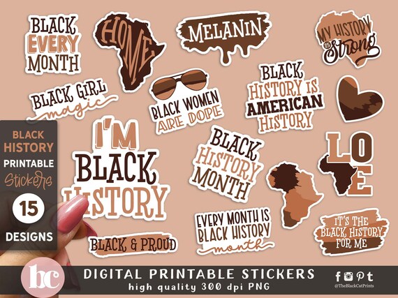 Black History Month Stickers PNG Black History Stickers - Etsy