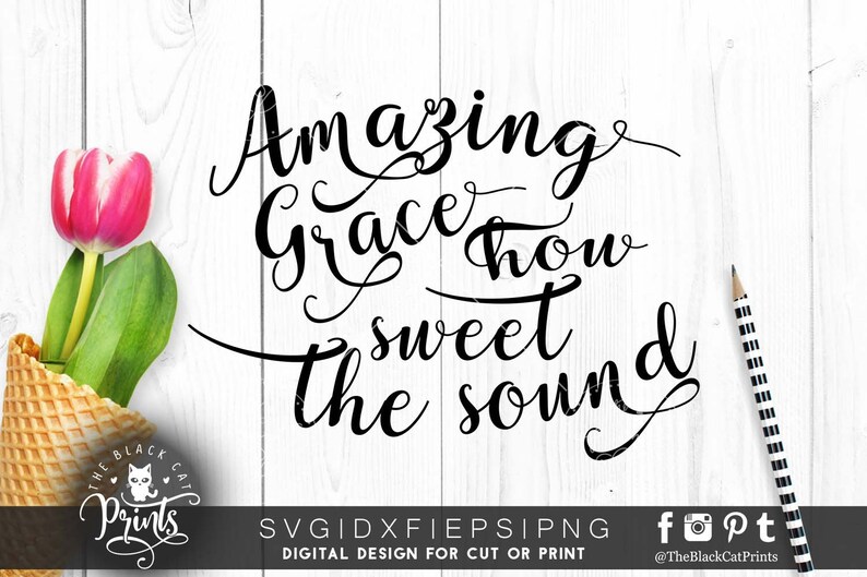 Amazing Grace Svg Religious Song Svg Cut File Calligraphy Svg - Etsy