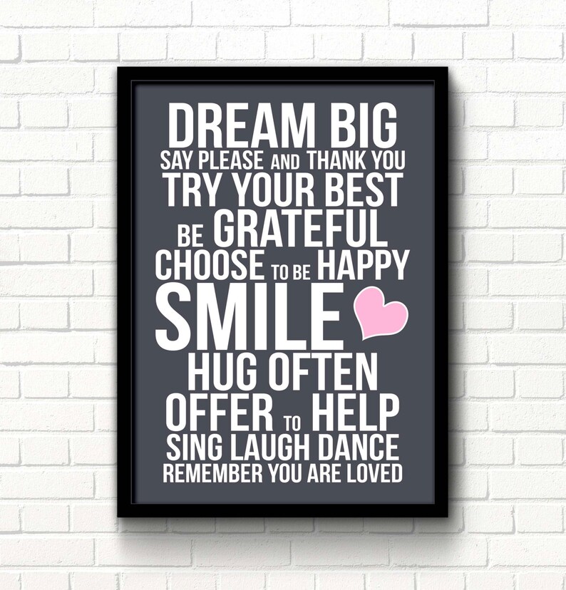 Dream Big Poster Printable Art Print Inspirational Quote - Etsy