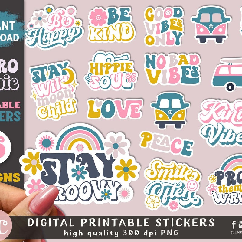 Hippie Stickers - Etsy