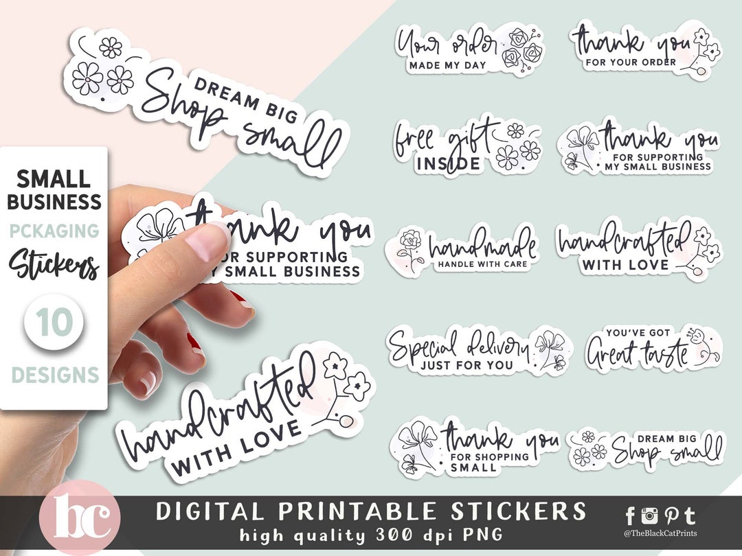 Digital Stickers Pack PNG | Small Business Packaging Stickers | Elegant ...