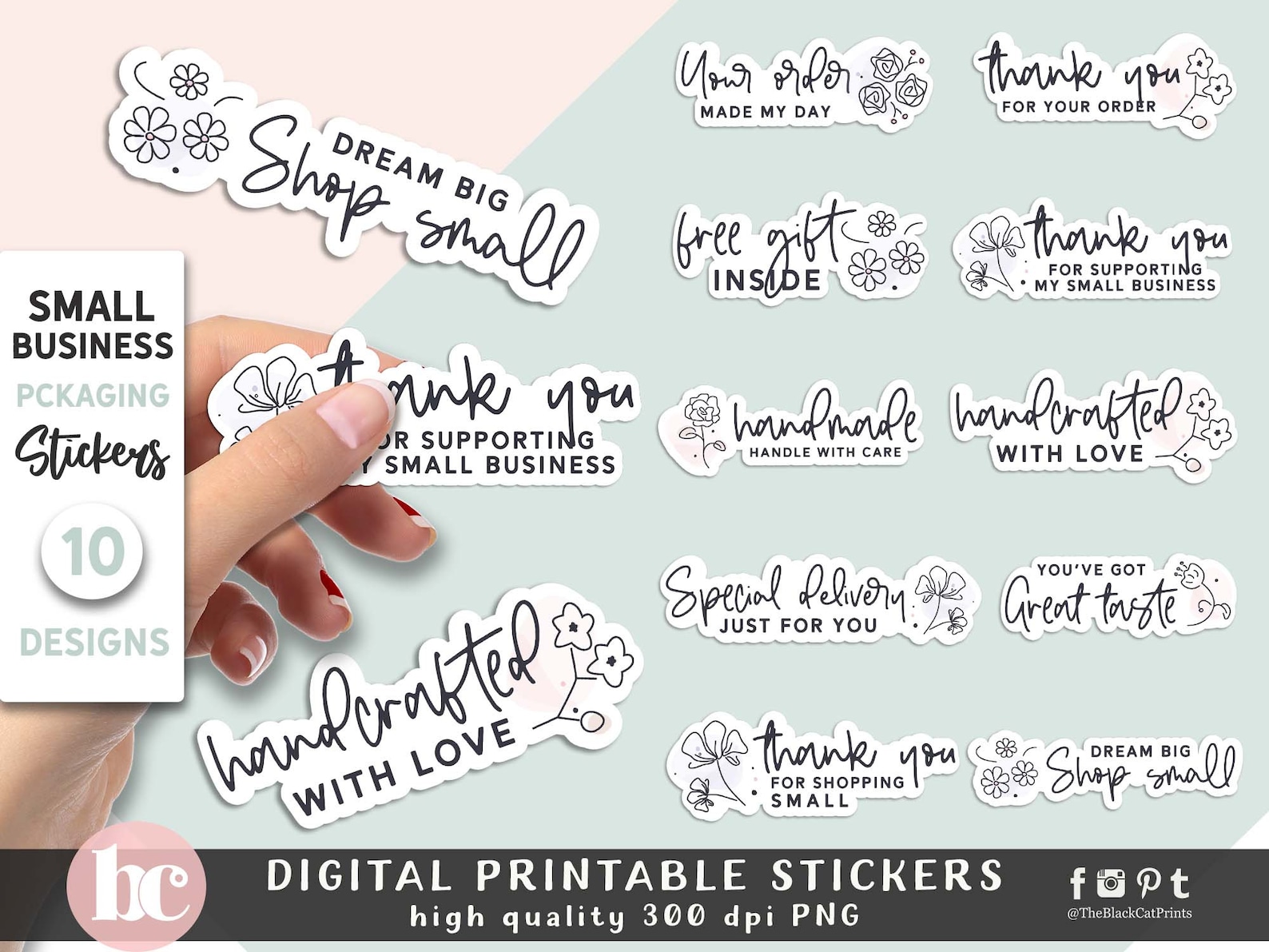 Digital Stickers Pack PNG Small Business Packaging Stickers - Etsy