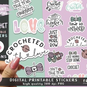Crochet Stickers Bundle for Tumbler and Laptop | Crochet Lover Stickers ...