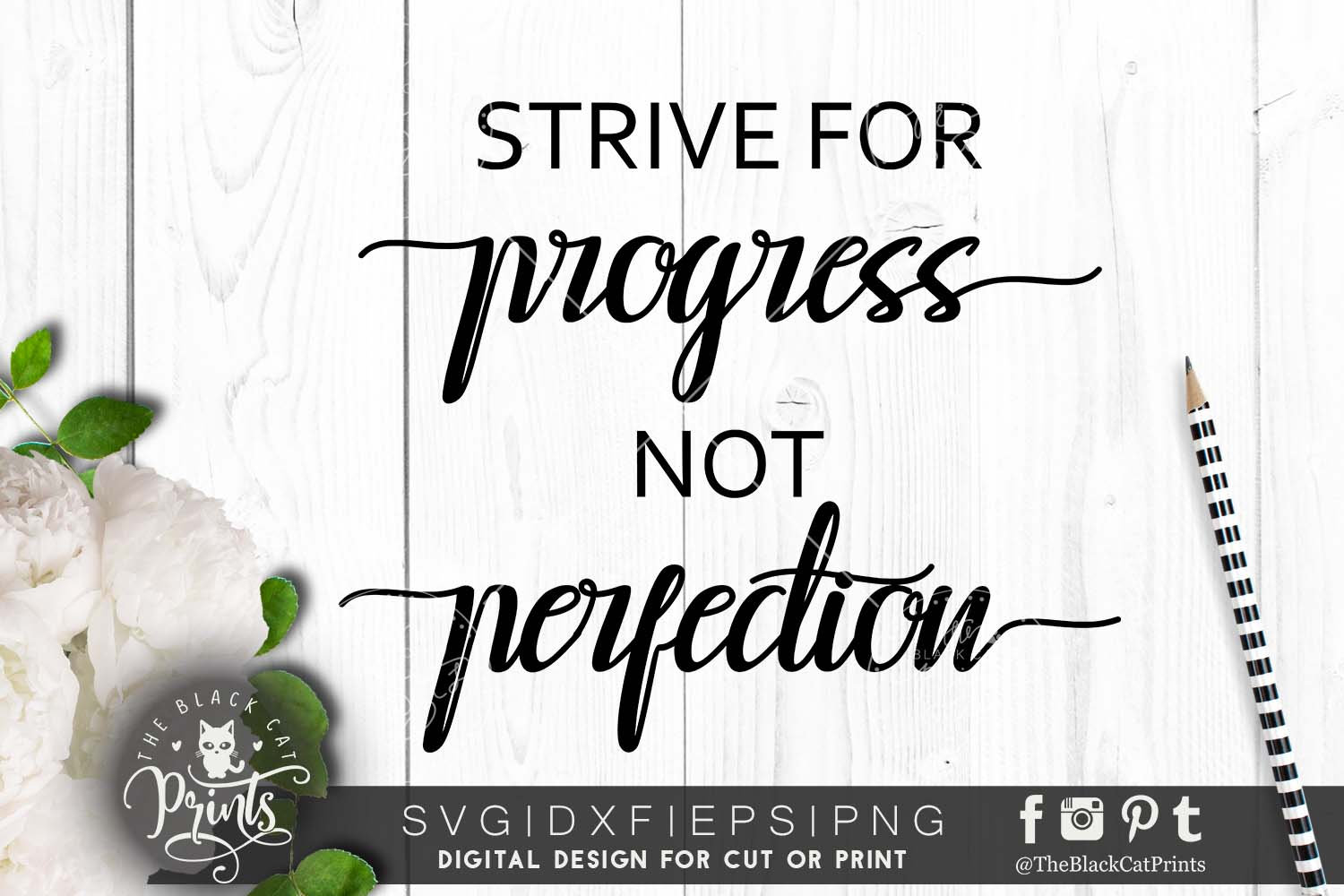Strive for progress not perfection SVG cutting file Sayings | Etsy