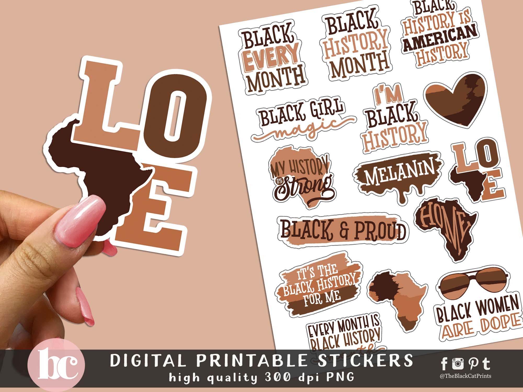 Black History Month Stickers PNG Black History Stickers - Etsy