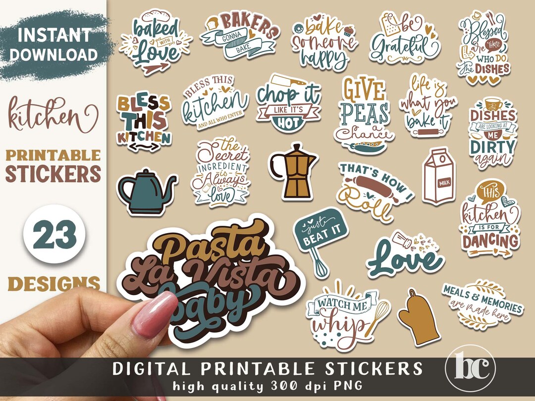Kitchen Stickers Bundle for Tumbler and Laptop | Cooking Stickers ...