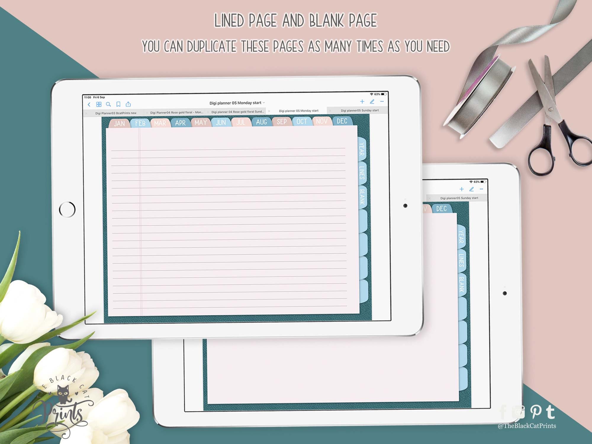 Undated Hyperlinked Digital Planner Goodnotes Notability Bulet - Etsy