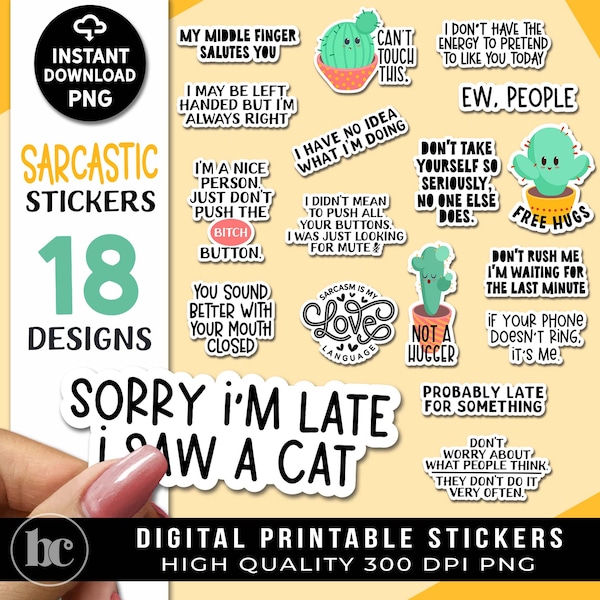 Funny Saying Stickers - Etsy