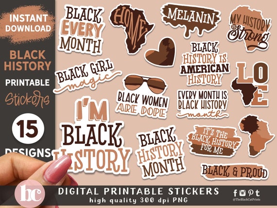 Black History Month Stickers PNG Black History Stickers - Etsy