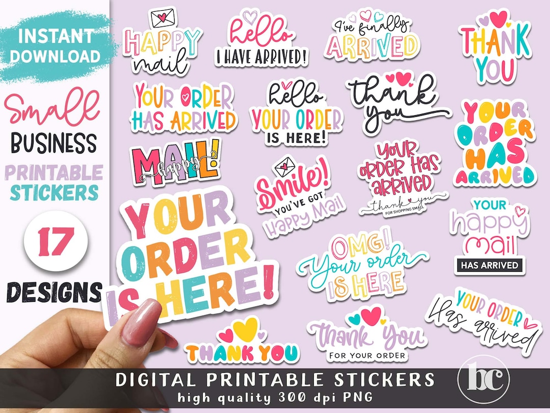 Small Business Packaging Stickers Pack | Order Arrived Sticker Sheet ...