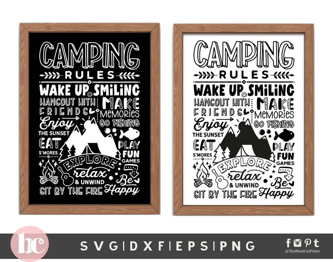 Camping Rules Svg Camping Sign Svg Camping Rules Sign Camper Cut File ...