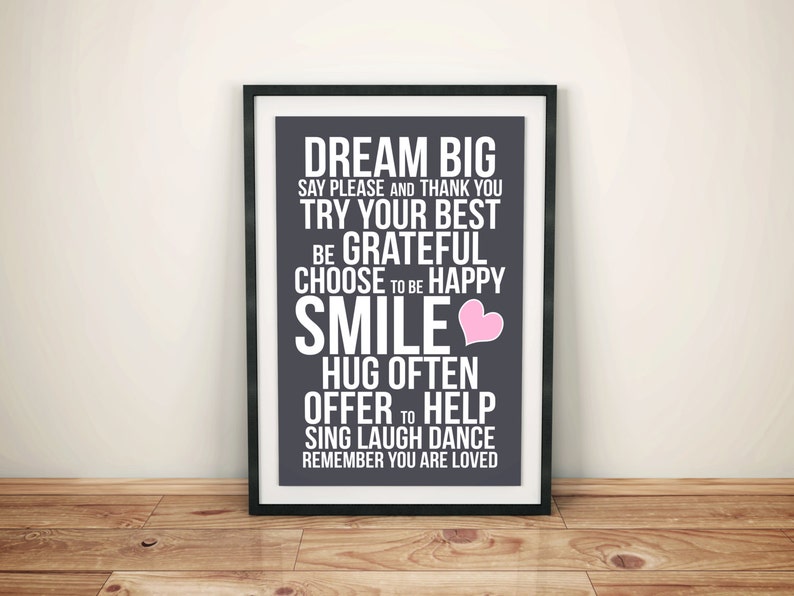 Dream Big Poster Printable Art Print Inspirational Quote - Etsy