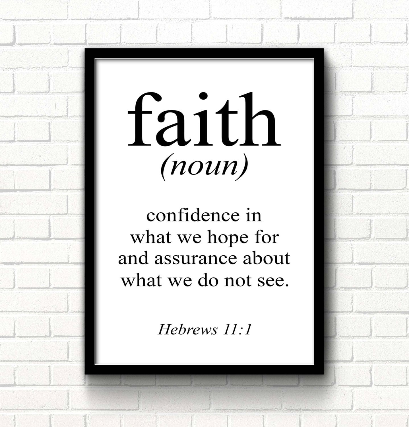 Faith definition art print Wall decor Definition print Faith | Etsy
