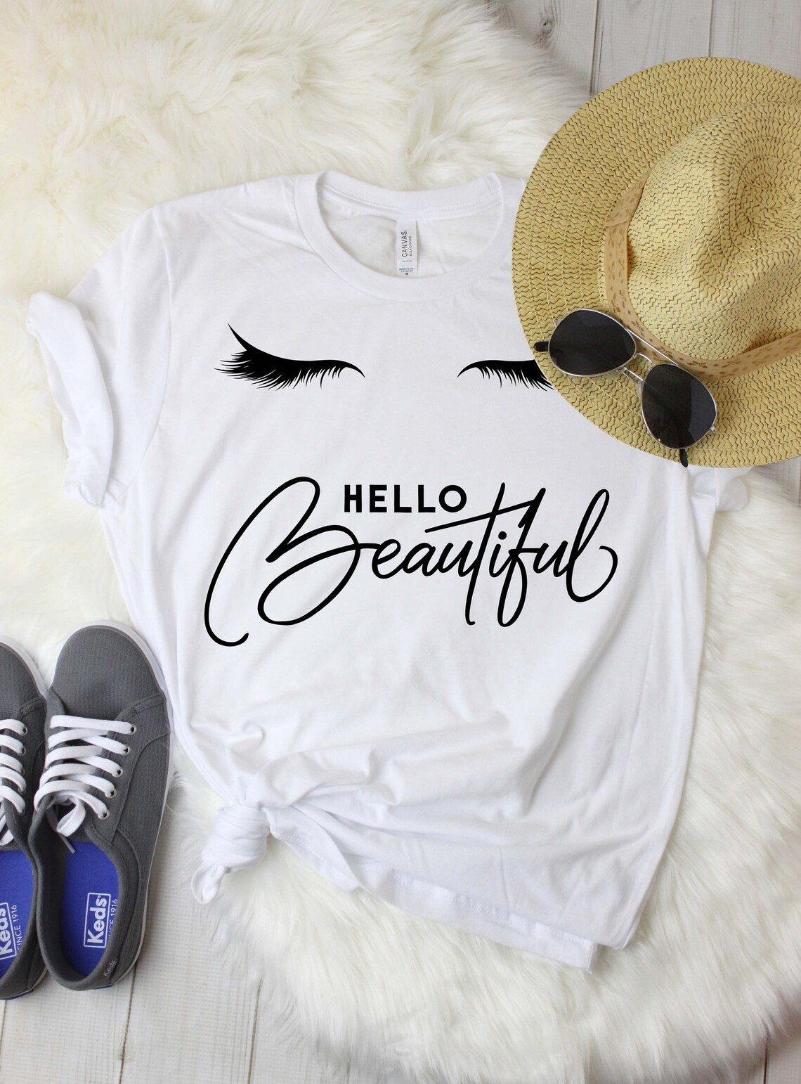 Hello Beautiful SVG Cut File Lashes Svg Vinyl Design Hello | Etsy